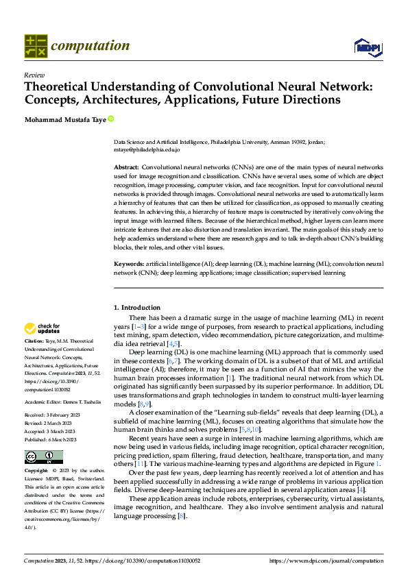 (PDF) Theoretical Understanding of Convolutional Neural Network: Concepts, Architectures ...