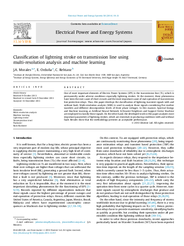 (PDF) Classification of lightning stroke on transmission line using ...