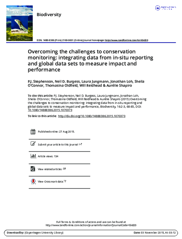(PDF) Overcoming the challenges to conservation monitoring: integrating ...