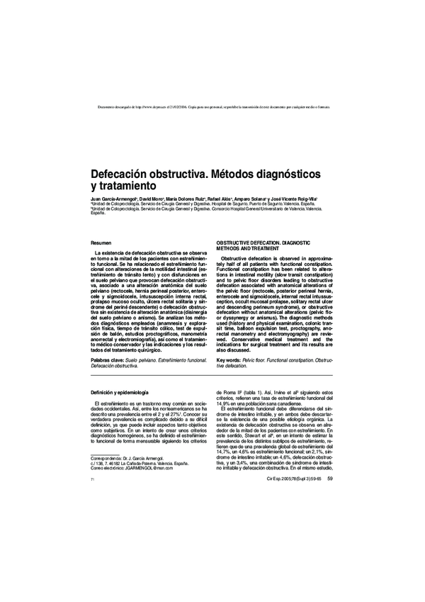 (PDF) [Obstructive defecation. Diagnostic methods and treatment]