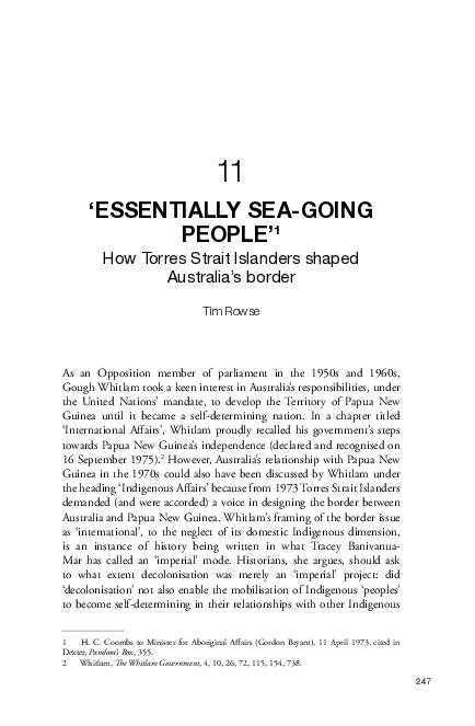 (PDF) ‘Essentially sea-going people’: How Torres Strait Islanders ...