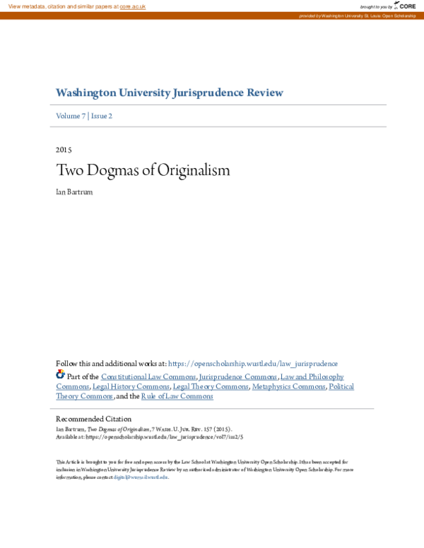 (PDF) Two Dogmas of Originalism