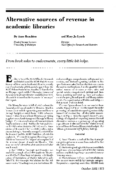 (PDF) Alternative sources of revenue in academic libraries