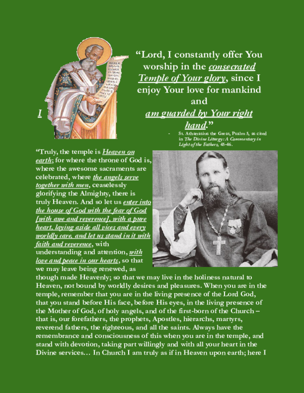 (PDF) The Holy Fathers on the Holy Temple