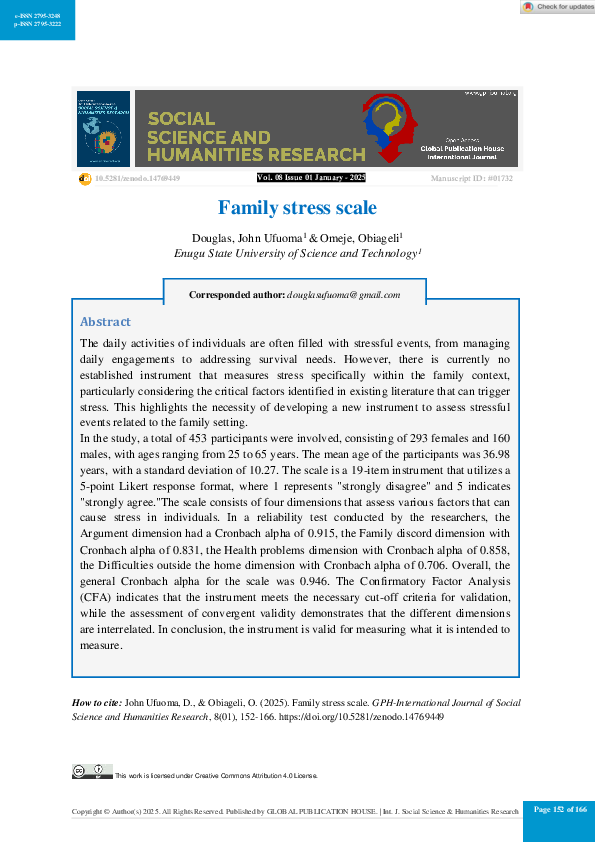 (PDF) Family stress scale