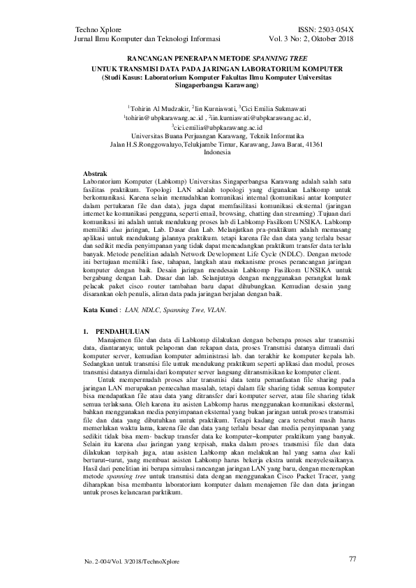 (PDF) Rancangan Penerapan Metode Spanning Tree untuk Transmisi Data ...