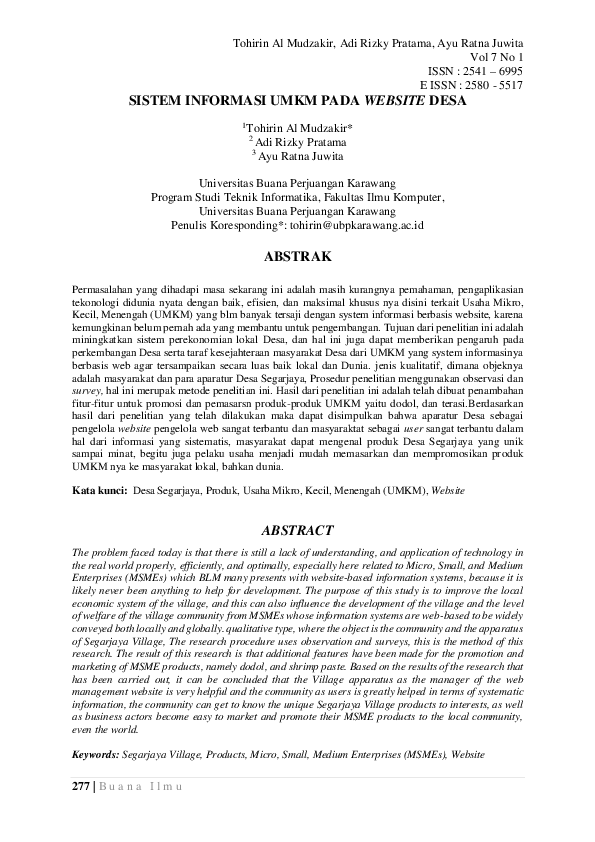 (PDF) Sistem Informasi Umkm Pada Website Desa