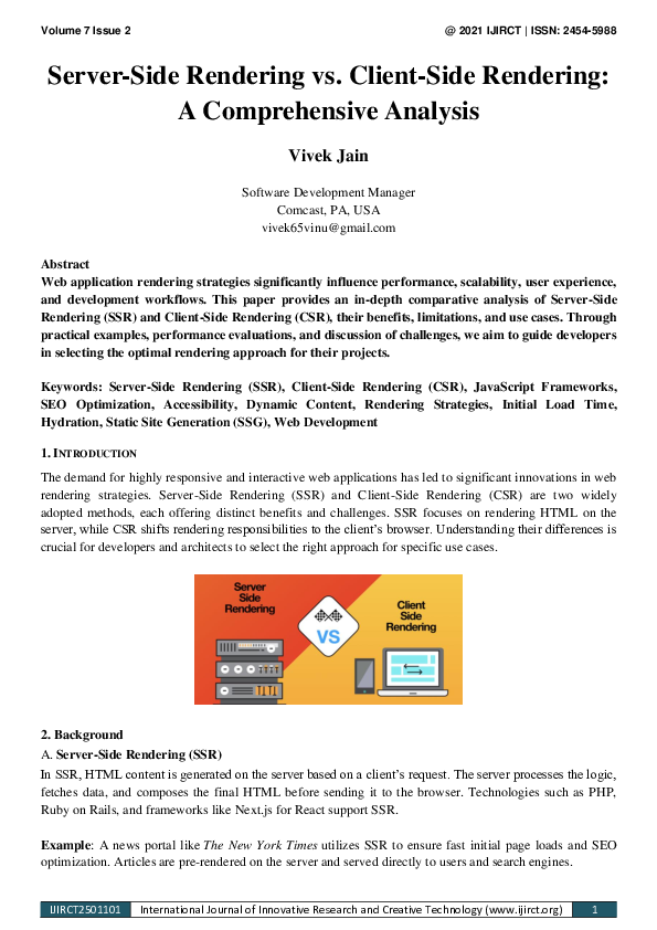 (PDF) Server-Side Rendering vs. Client-Side Rendering: A Comprehensive Analysis