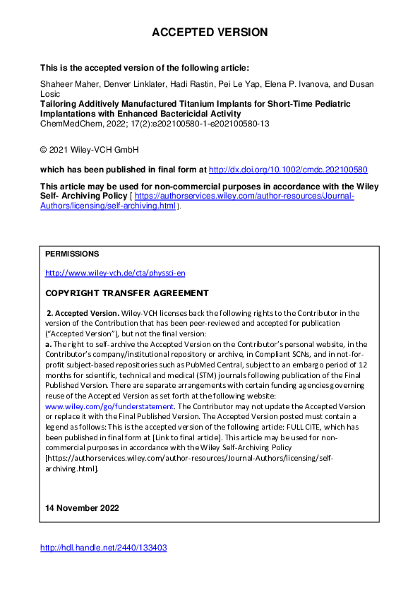 (PDF) Tailoring Additively Manufactured Titanium Implants for Short ...