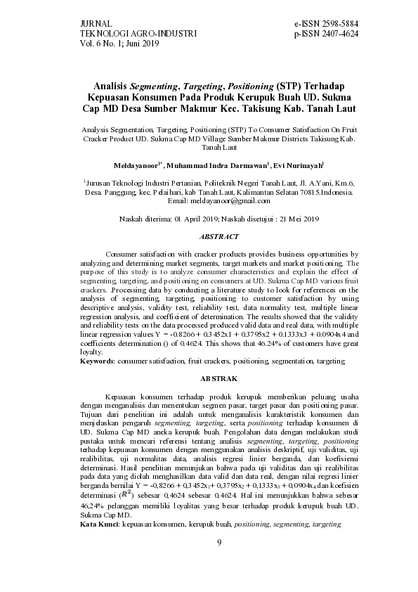 (PDF) Analisis Segmenting, Targeting, Positioning (STP) Terhadap ...
