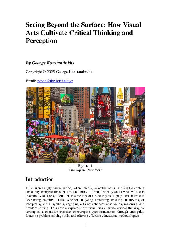 (PDF) Seeing Beyond the Surface: How Visual Arts Cultivate Critical ...