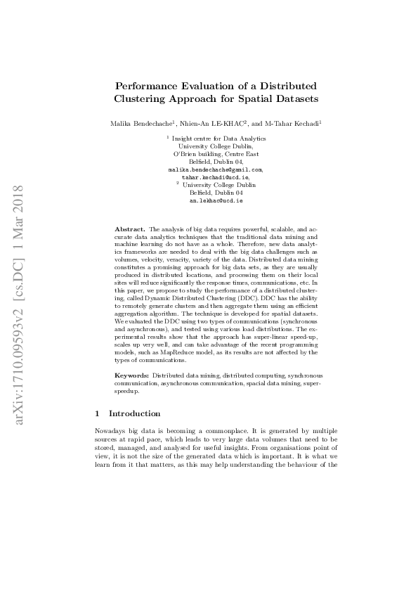 (PDF) Distributed Spatial Data Clustering as a New Approach for Big Data Analysis