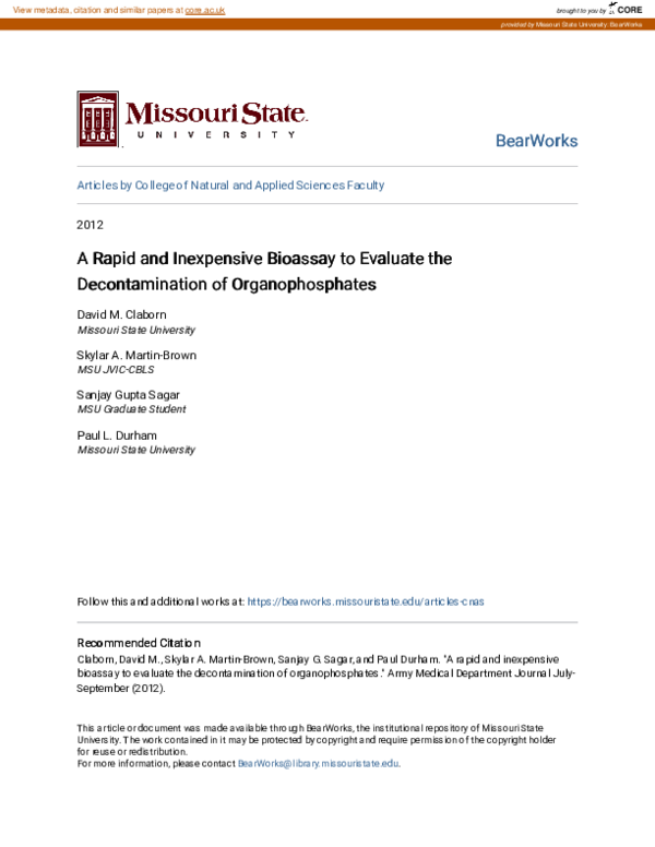 (PDF) A rapid and inexpensive bioassay to evaluate the decontamination ...
