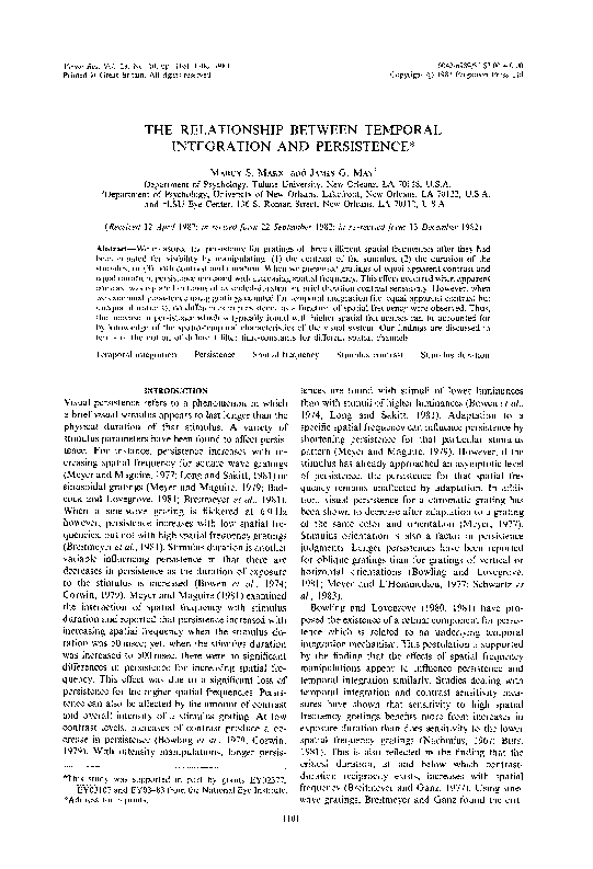 (PDF) The relationship between temporal integration and persistence