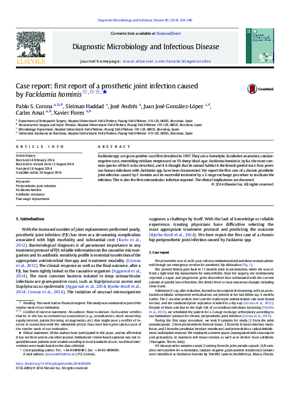 (PDF) Case report: first report of a prosthetic joint infection caused ...