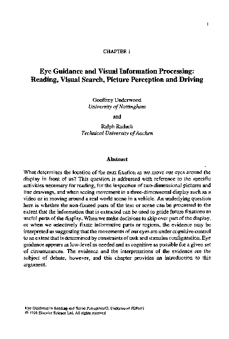 (PDF) Eye Guidance and Visual Information Processing