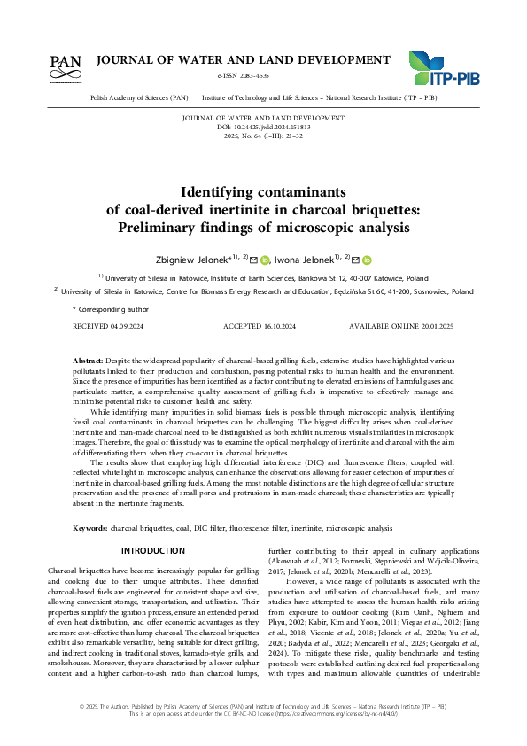 (PDF) Identifying contaminants of coal-derived inertinite in charcoal ...