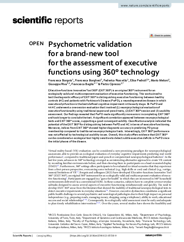 (PDF) Psychometric validation for a brand-new tool for the assessment ...