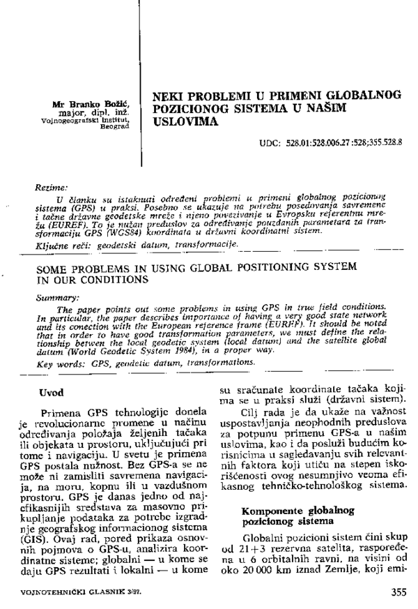 (PDF) Some problems in using global positioning system in our conditions