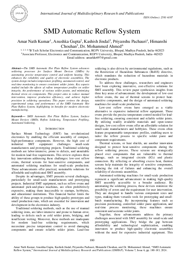 (PDF) SMD Automatic Reflow System