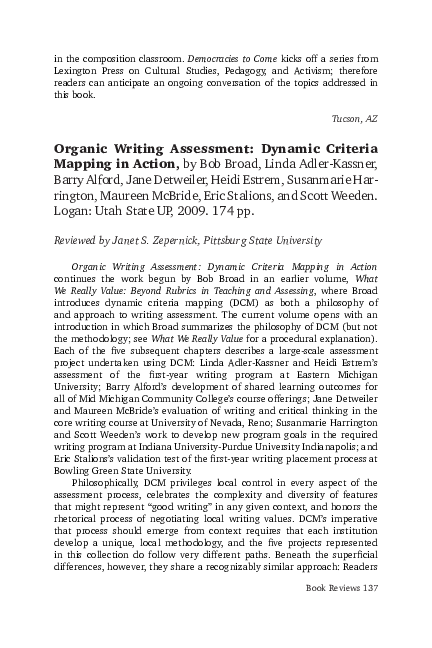 (PDF) Organic Writing Assessment