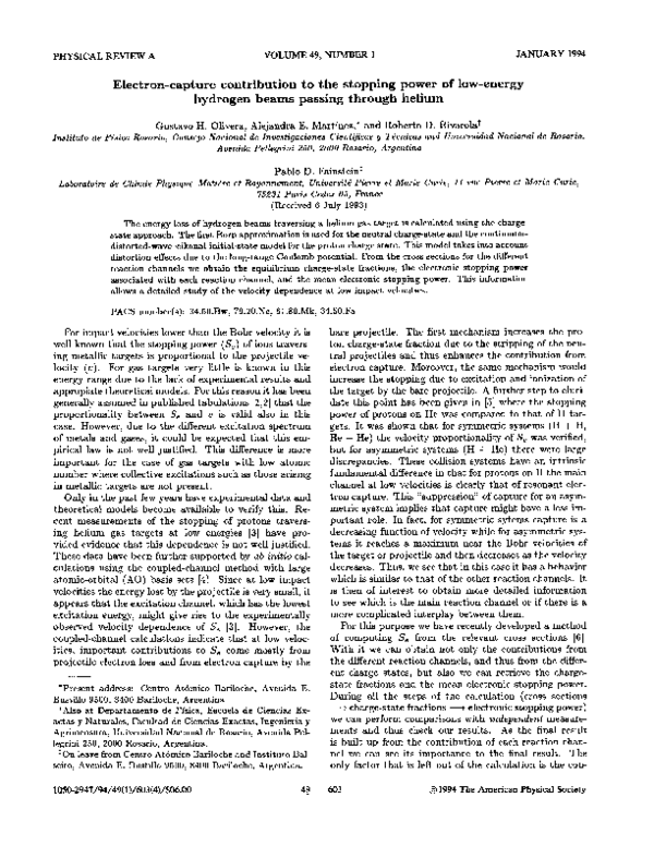 (PDF) Electron-capture contribution to the stopping power of low-energy ...