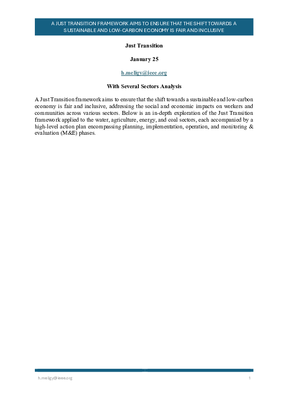 (PDF) Abstratct2 A Just Transition framework aims to ensure that the ...