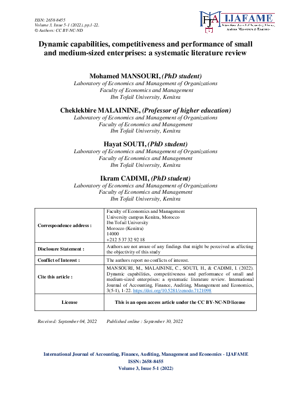 (PDF) Dynamic capabilities, competitiveness and performance of small and medium-sized ...