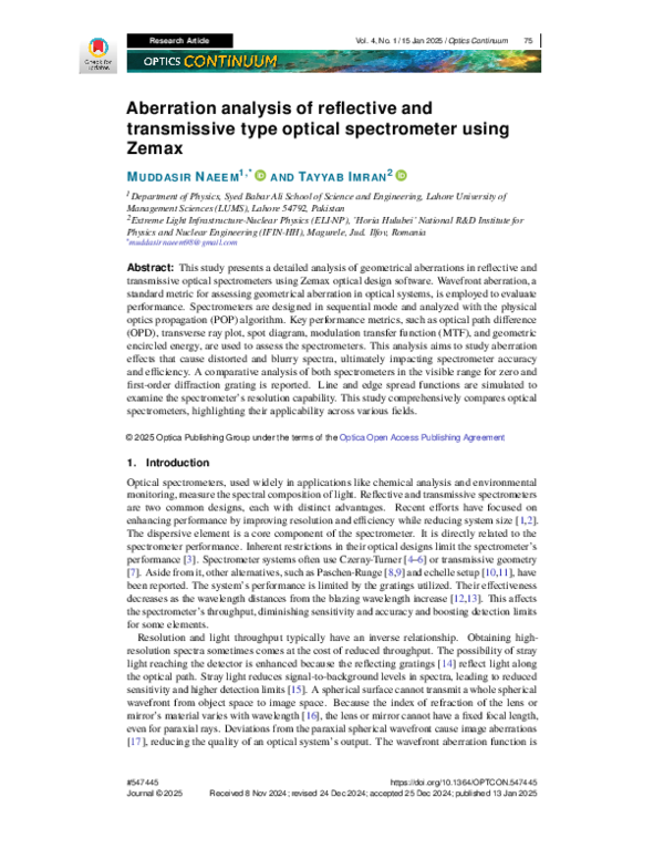(PDF) Aberration analysis of reflective and transmissive type optical ...