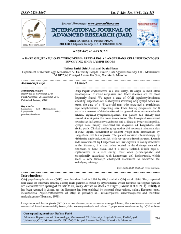 (PDF) A Rare Ofuji Papulo-Erythroderma Revealing a Langerhans Cell ...