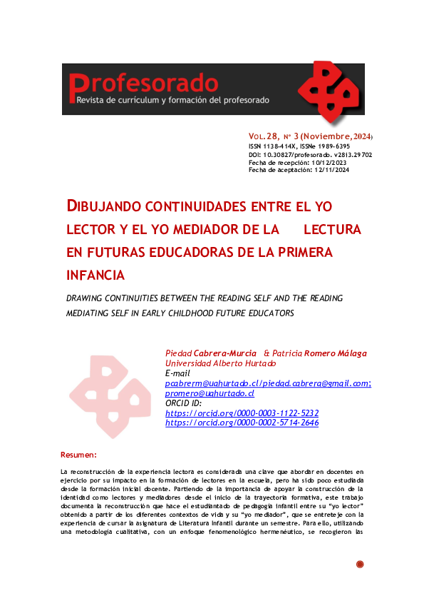 (PDF) Dibujando continuidades entre el yo lector y el yo mediador de la lectura en futuras ...