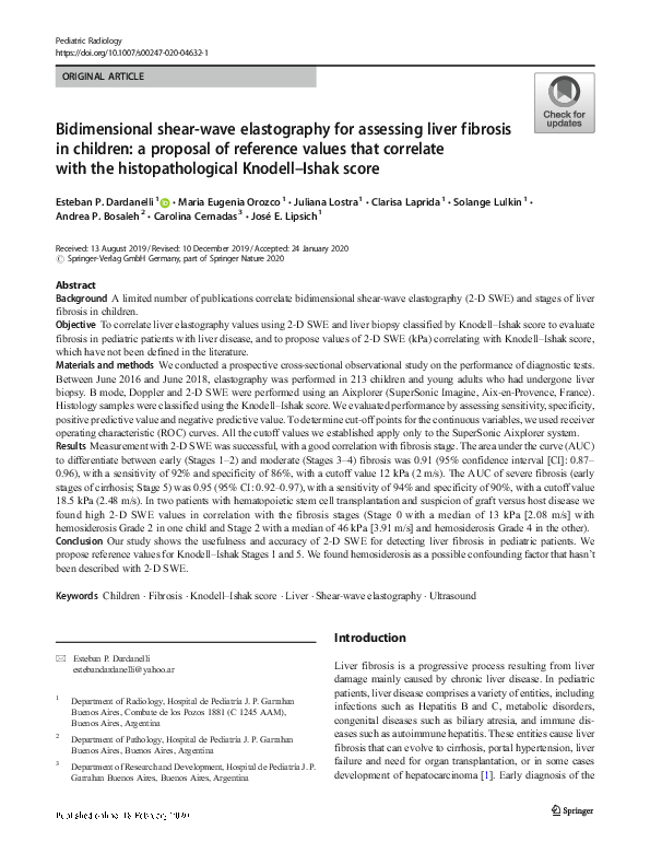 (PDF) Bidimensional shear-wave elastography for assessing liver ...