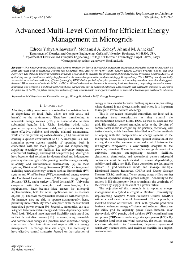 (PDF) Advanced Multi-Level Control for Efficient Energy Management in ...