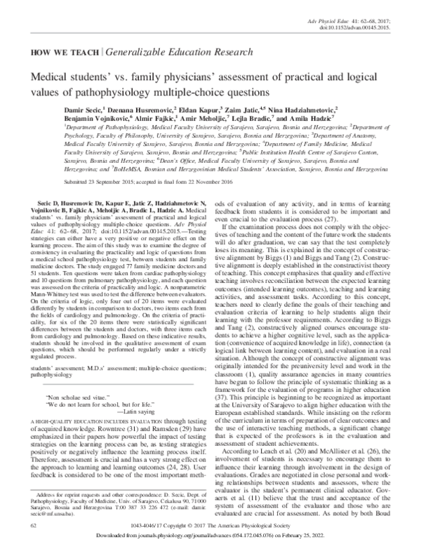 (PDF) Medical students’ vs. family physicians’ assessment of practical ...