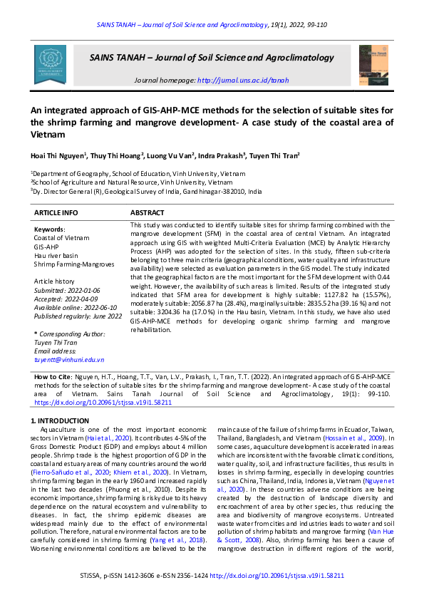 Pdf An Integrated Approach Of Gis Ahp Mce Methods For The Selection Of Suitable Sites For The