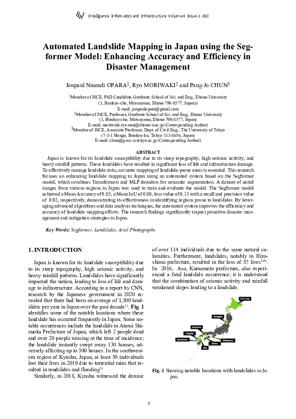 Pdf Automated Landslide Mapping In Japan Using The Segformer Model Enhancing Accuracy And