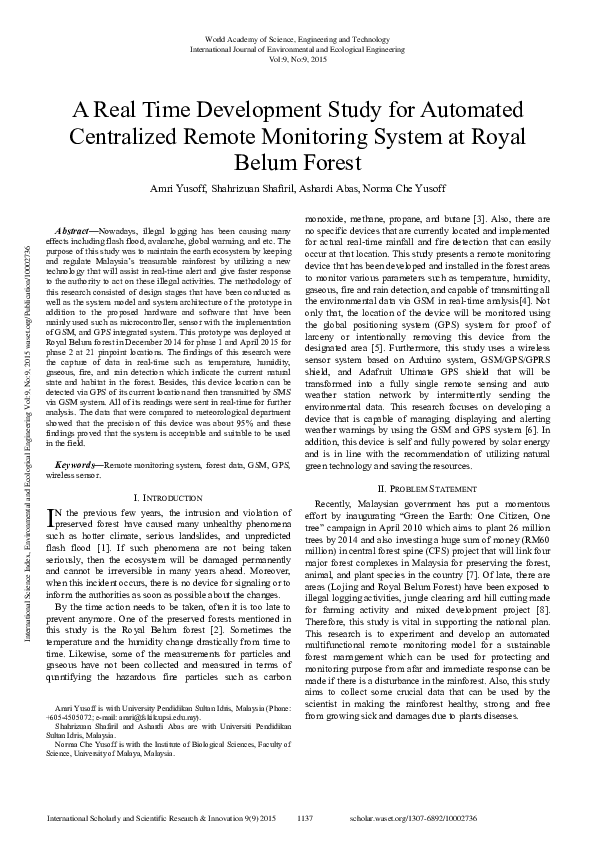 (PDF) A Real Time Development Study For Automated Centralized Remote ...
