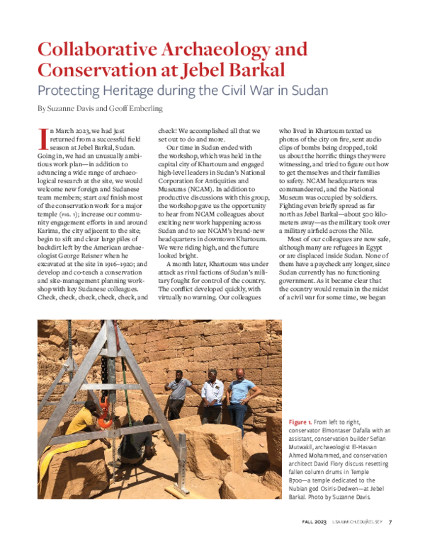 (PDF) Collaborative Archaeology and Conservation at Jebel Barkal ...