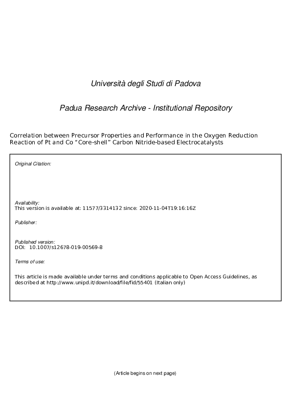 (PDF) Correlation between Precursor Properties and Performance in the ...
