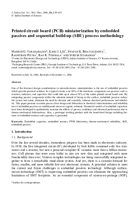 (PDF) Printed circuit board (PCB) miniaturization by embedded passives ...