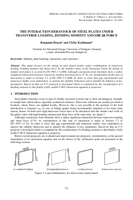 (PDF) The Interaction Behaviour of Steel Plates Under Transverse ...