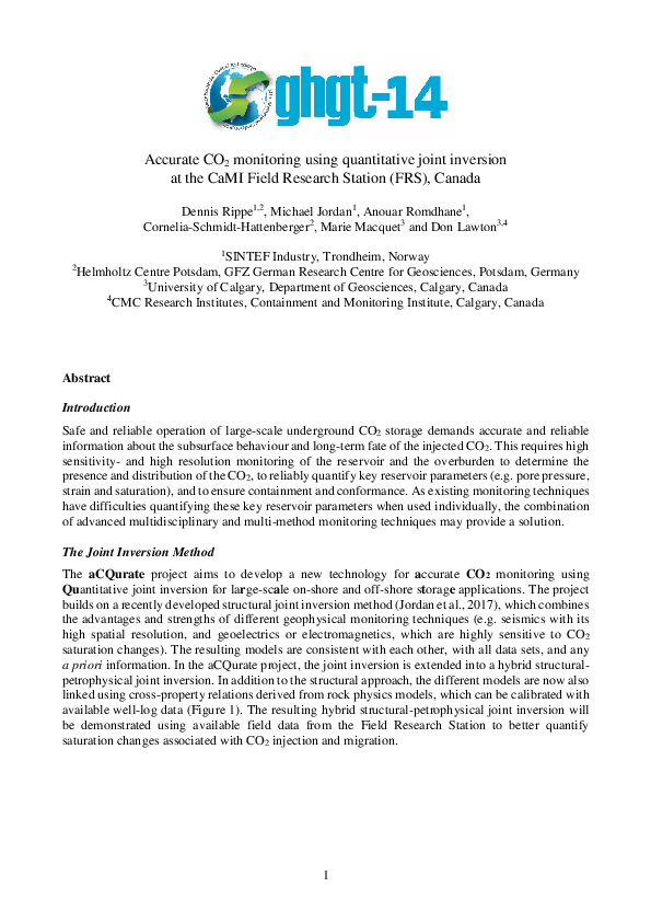 (PDF) Accurate CO2 Monitoring Using Quantitative Joint Inversion at the ...