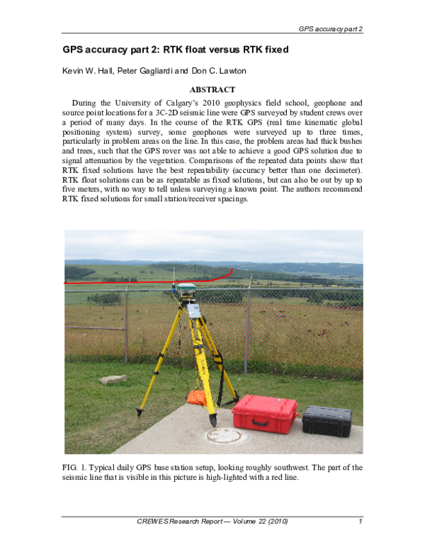 (PDF) GPS accuracy part 2: RTK float versus RTK fixed