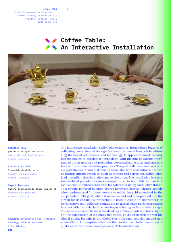 (PDF) Coffee Table: An Interactive Installation