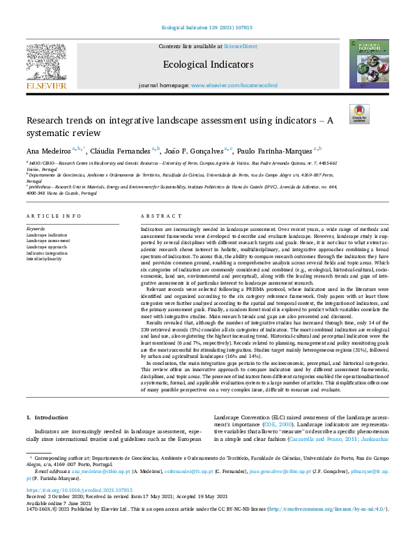(PDF) Research trends on integrative landscape assessment using ...