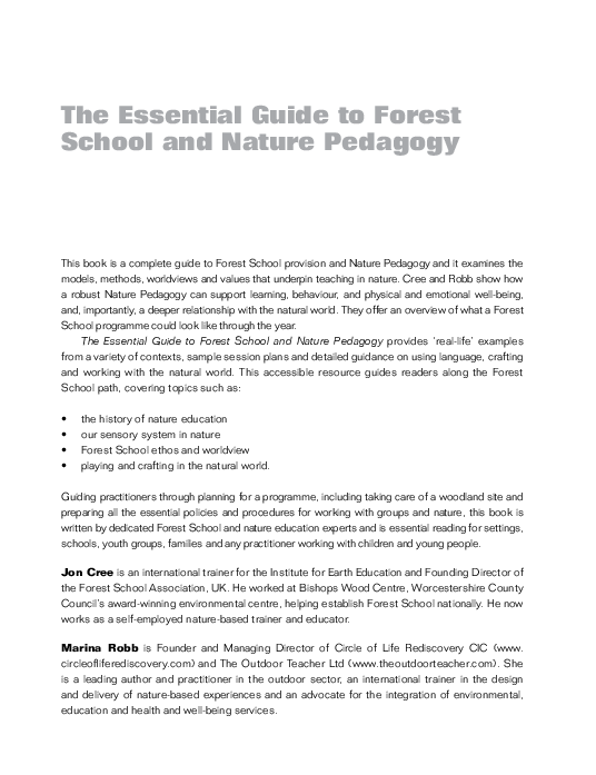 (PDF) The Essential Guide to Forest School and Nature Pedagogy