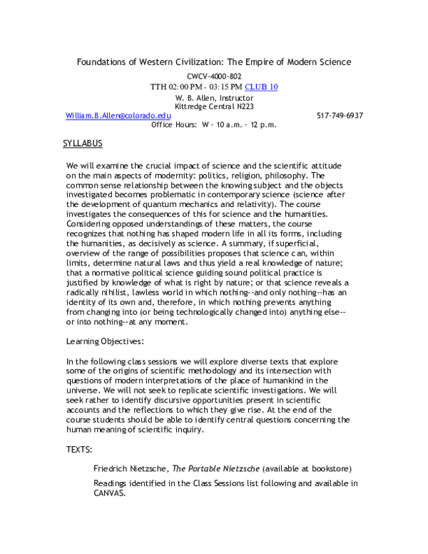 (PDF) Foundations of Western Civilization: The Empire of Modern Science