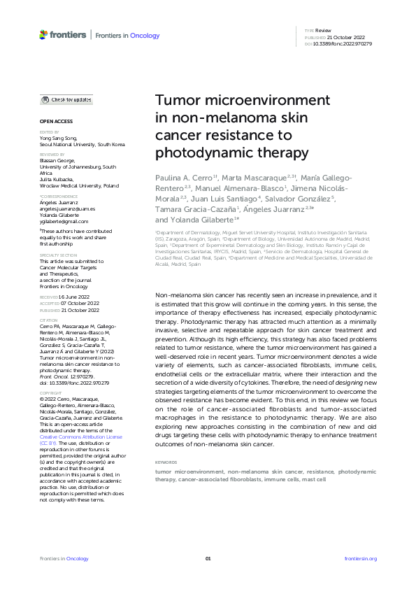 (PDF) Tumor microenvironment in non-melanoma skin cancer resistance to ...