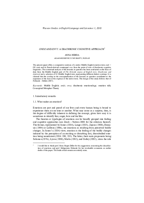 (PDF) Conceptual Metaphor Theory