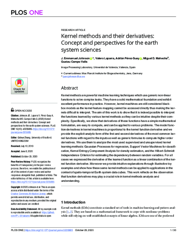 (PDF) Kernel methods and their derivatives: Concept and perspectives ...